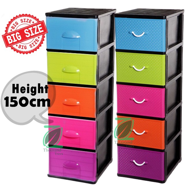 Maxonic 5 Tier Plastic Drawer / Cabinet / Storage Cabinet Multi Color ...