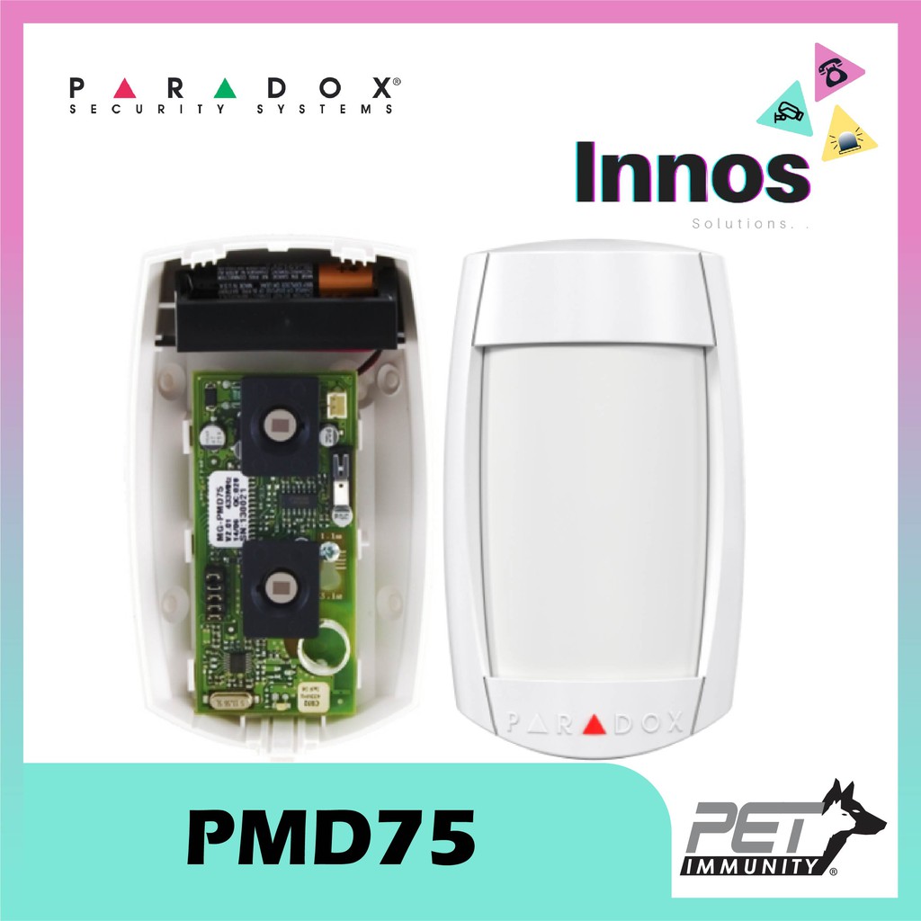 PARADOX PMD75 DIGITAL DUAL OPPOSED DETECTION PIR with (40kg/90lb TRUE ...