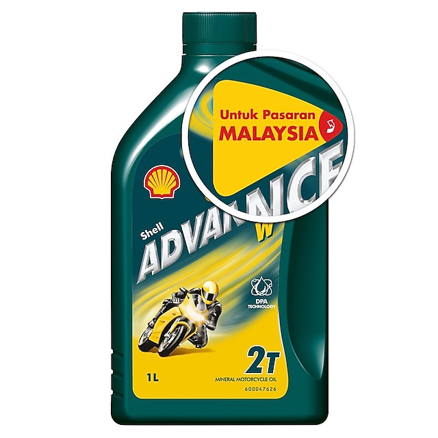Shell Advance W 2T (1L) - Premium Mineral, Minyak Hitam Motor/highway 2 ...