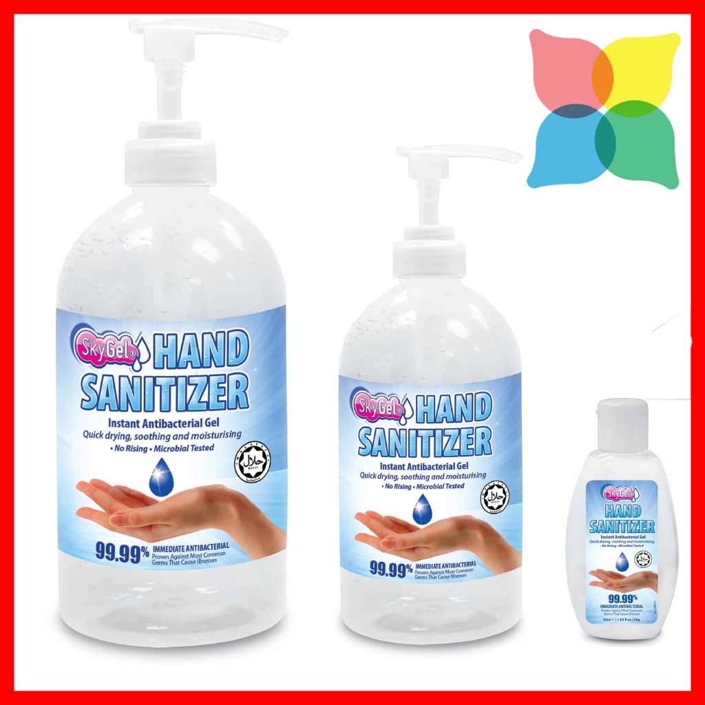 Skygel Hand Sanitizer Gel 100ML, 500ML, 1000ML Bottle (Halal + Ready ...