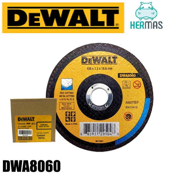 DEWALT DWA8060 (4")100X1.2X16MM S/S INOX CUTTING WHEEL | Shopee Malaysia