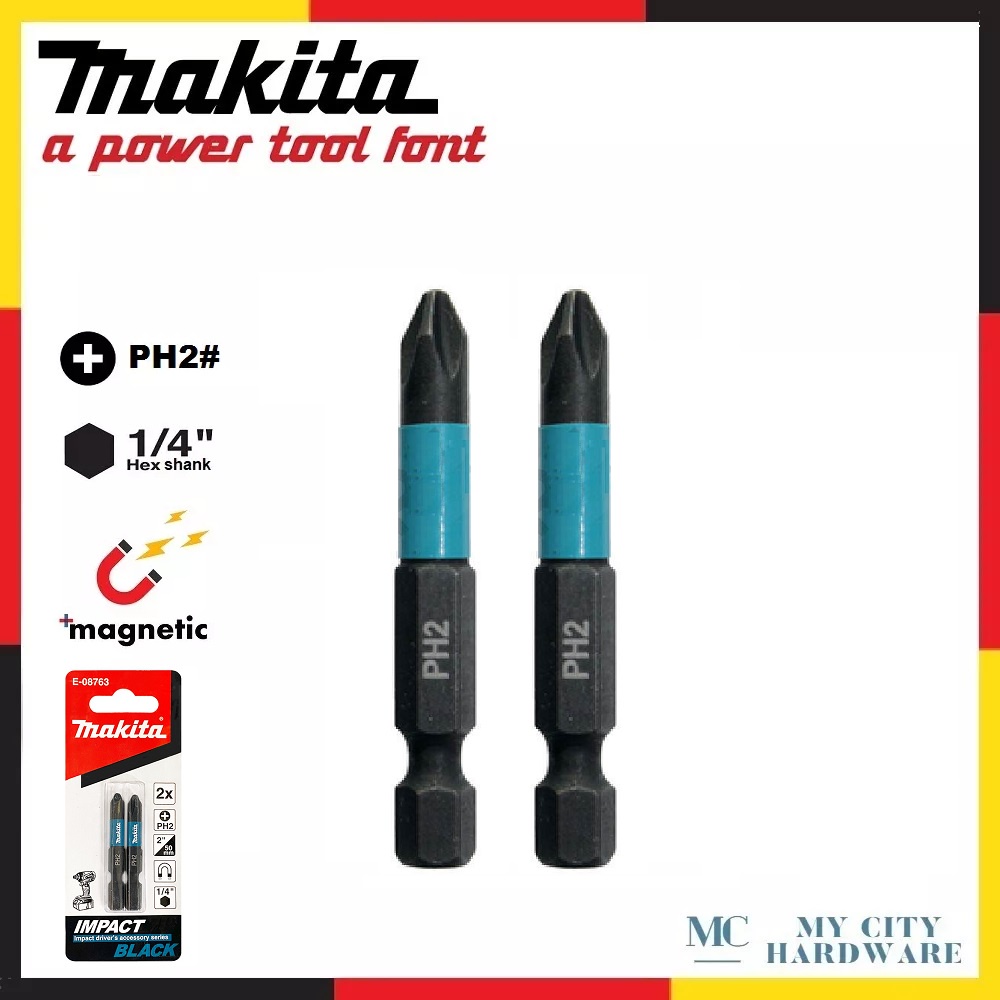 Makita PH2 x 50mm 1/4'' Hex Shank Impact Black Phillips Magnetic ...