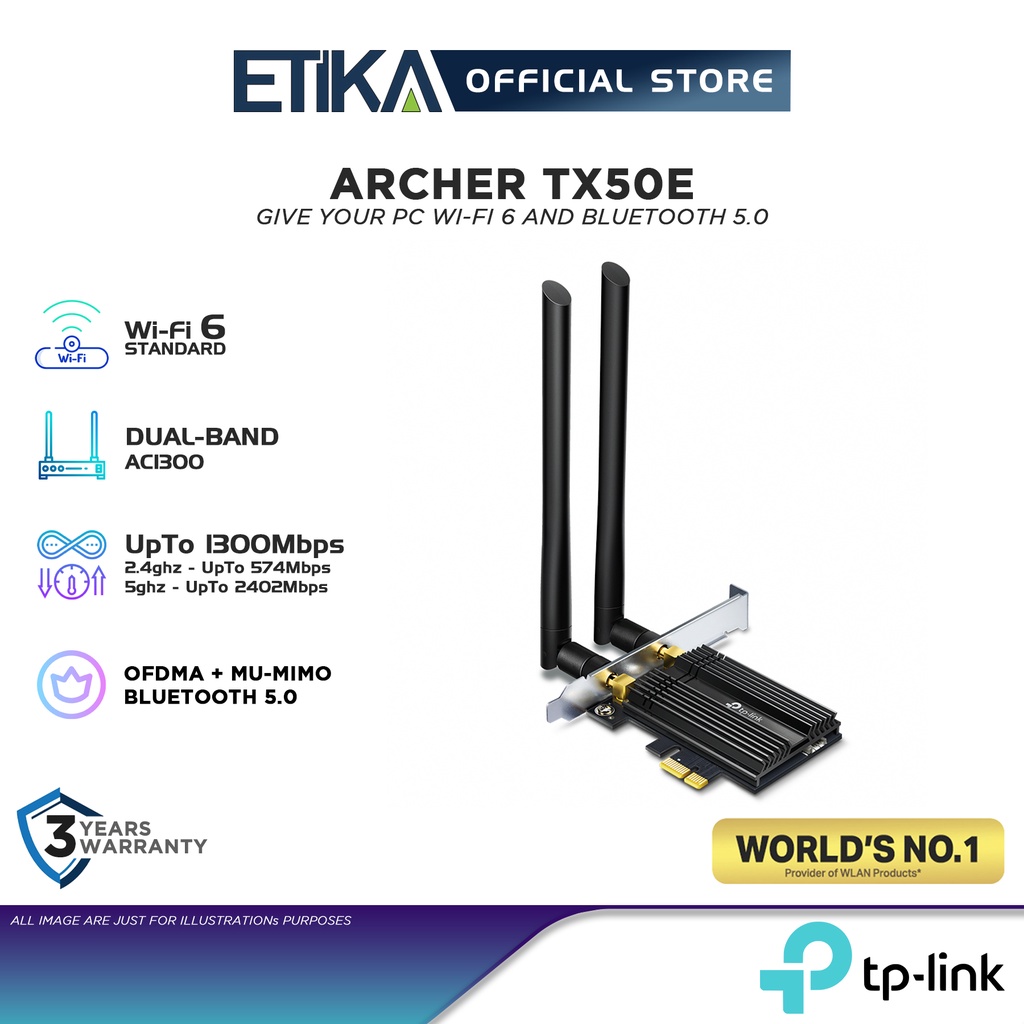 TP-Link Archer TX50E | AX3000 Wi-Fi 6 Bluetooth 5.0 PCIe Adapter (PCI-E ...