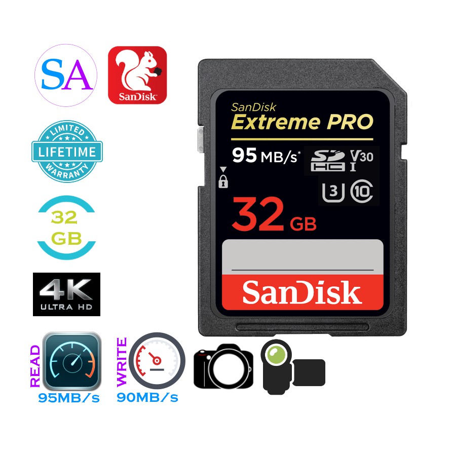 Sandisk Extreme Pro 32GB SD UHS-I Memory Card SDHC 95MB/s | Shopee Malaysia