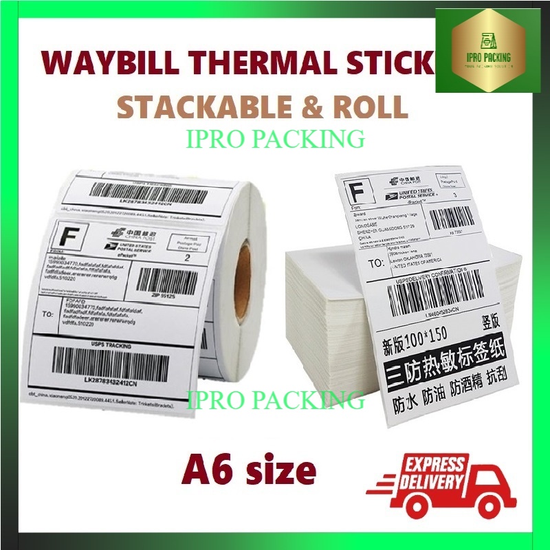 A6 Size AWB Thermal Stackable (500 PCS) & Stickers Roll (350 PCS ...