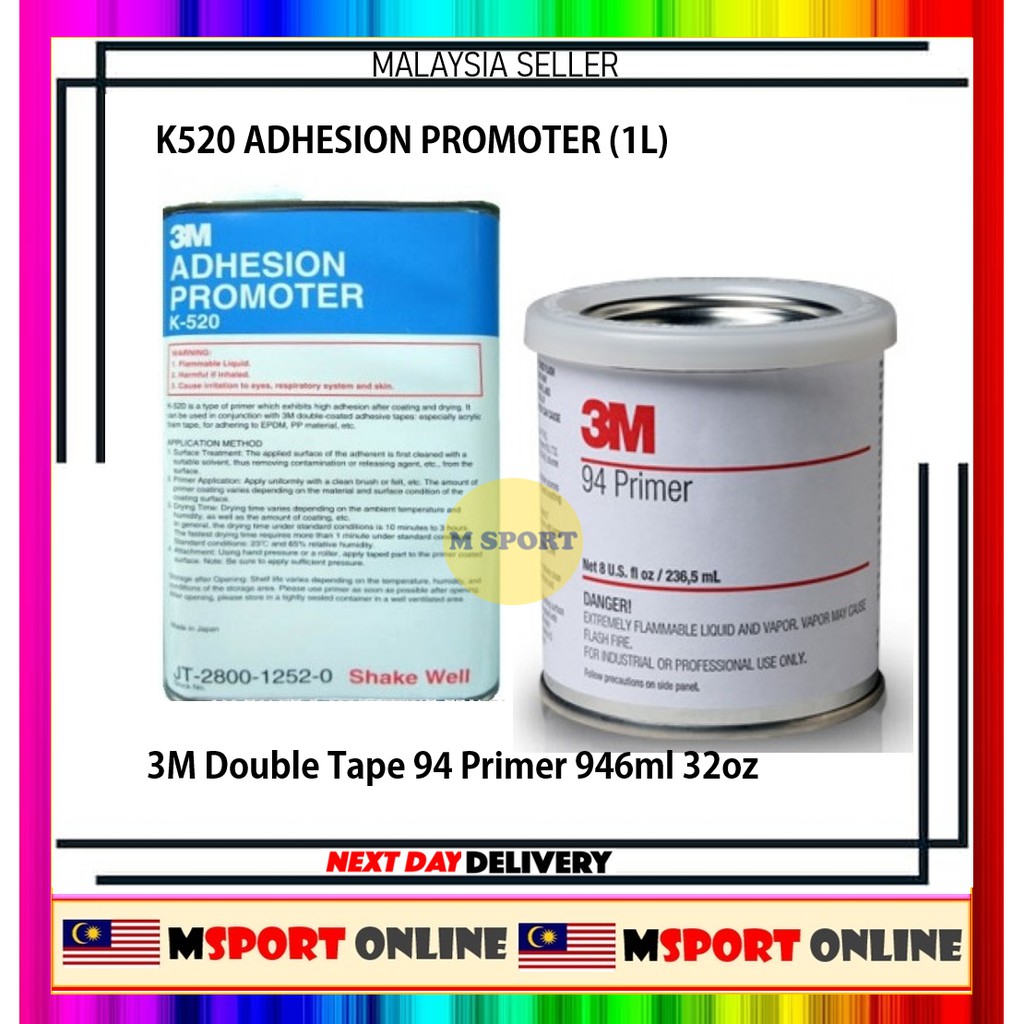 3M Double Tape 94 Primer 946ml / 32oz / K520 ADHESION PROMOTER (1L) | Shopee Malaysia
