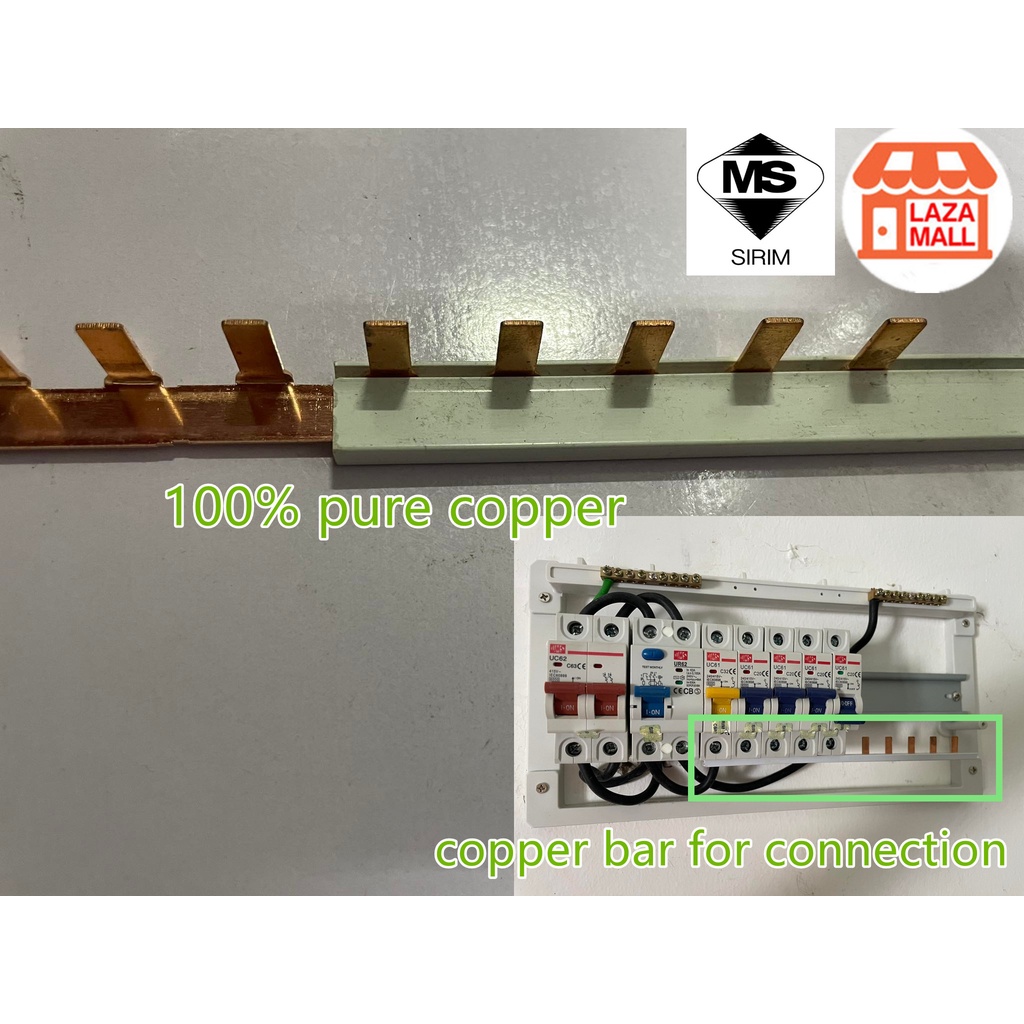 COPPER BAR for MCB connection live electric socket copper bus bar pure ...