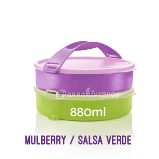 Tupperware Round Click To Go/ Tiffin/ Bekas Bertingkat (880ml) | Shopee ...