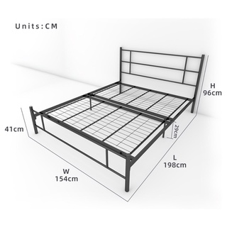3V Queen Bed Frame Katil Besi Queen Murah Katil Powder Coat Metal ...