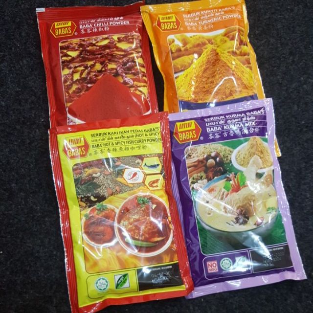 Babas Powder Chilli / Turmeric / Kurma / Hot & Spicy Fish Curry 125g ...