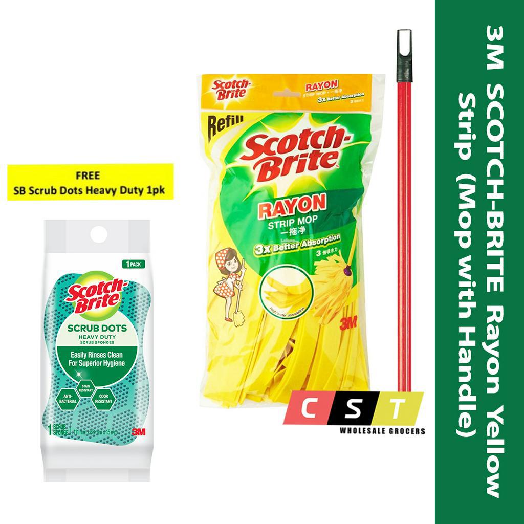3M SCOTCH-BRITE Rayon Yellow Strip (Mop with Handle) | Shopee Malaysia