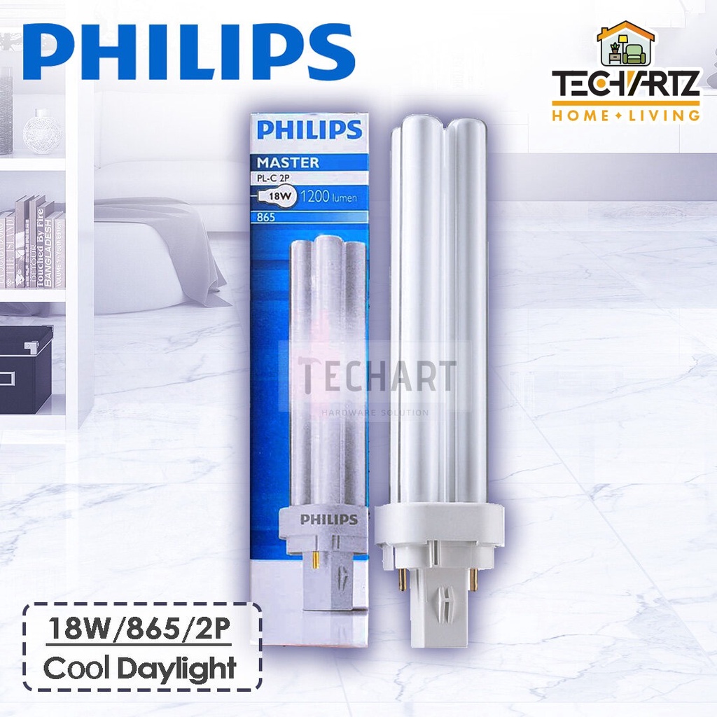 GENUINE PHILIPS Philips Master PL-C 18W/865/2P Cool Daylight (White) - Energy Saving Down Light ...