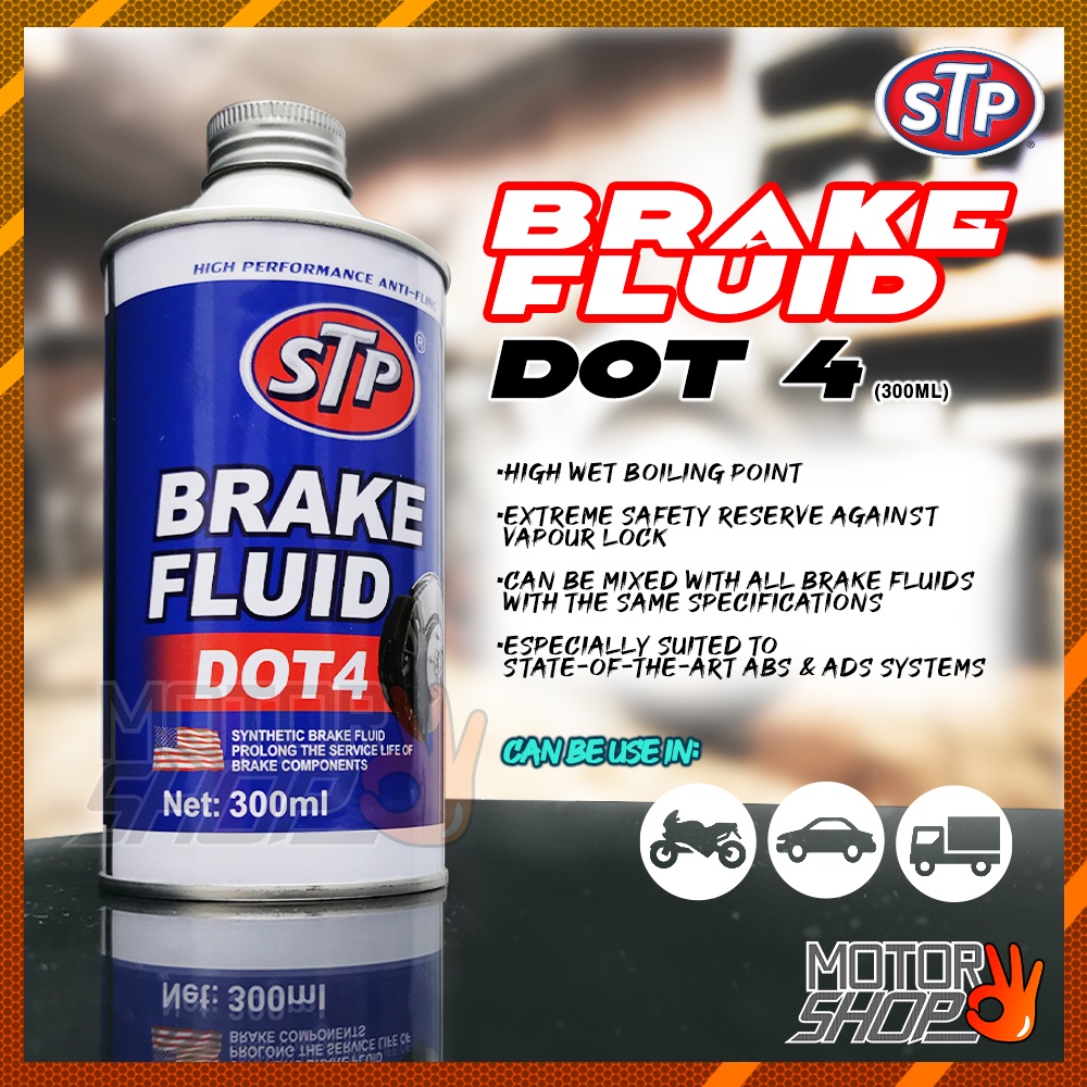 STP BRAKE FLUID DOT4 (300ml) MINYAK BRAKE MOTOR MOTORBIKE KERETA LORRY ...
