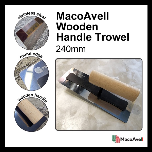 MacoAvell Wooden Handle Trowel - 240mm (Pisau Cement Plaster) | Shopee ...