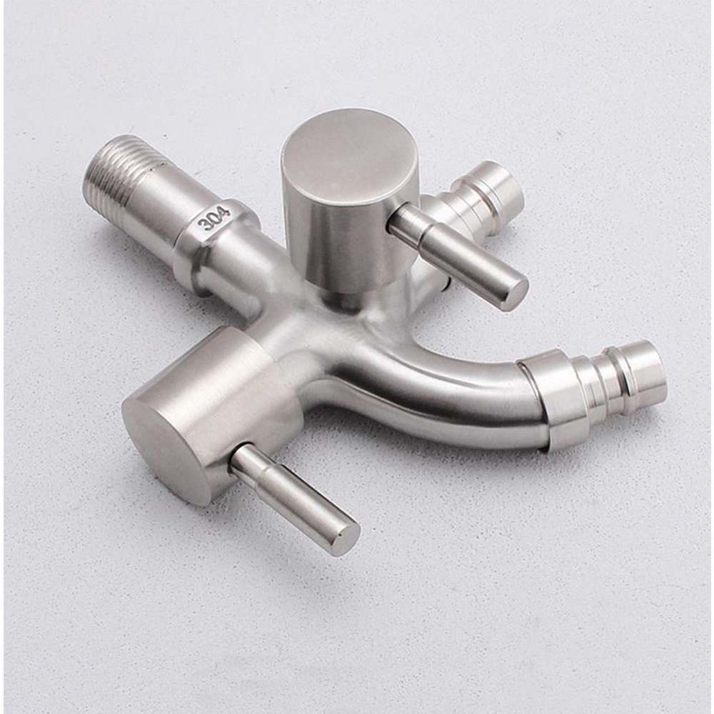304 Stainless Steel Double Tap Multifunctional Stainless Steel Tap Two ...