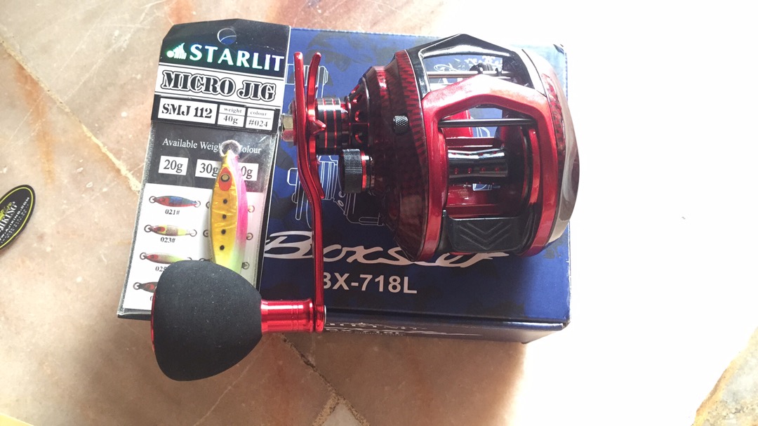 AJIKING BOXSTER BX-718L(BLUE /RED) FISHING REEL | Shopee Malaysia