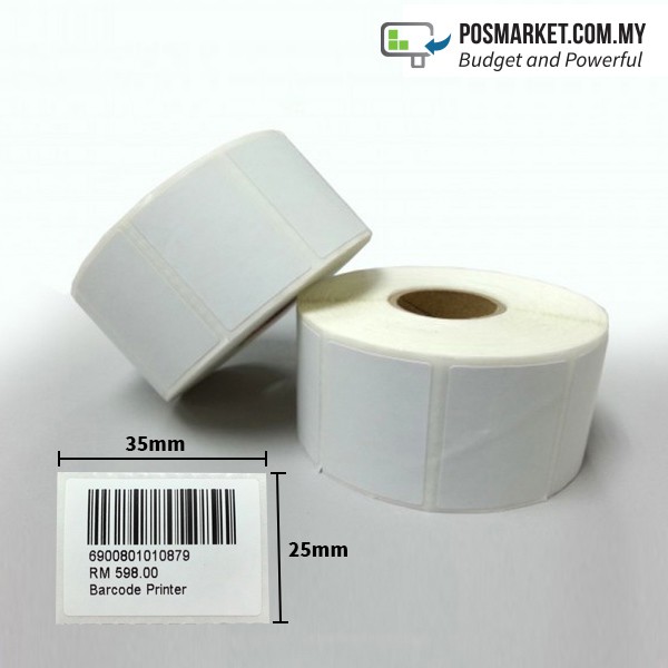 Thermal Barcode Label 35mmx25mm Stock Label Sticker POS System Barcode ...