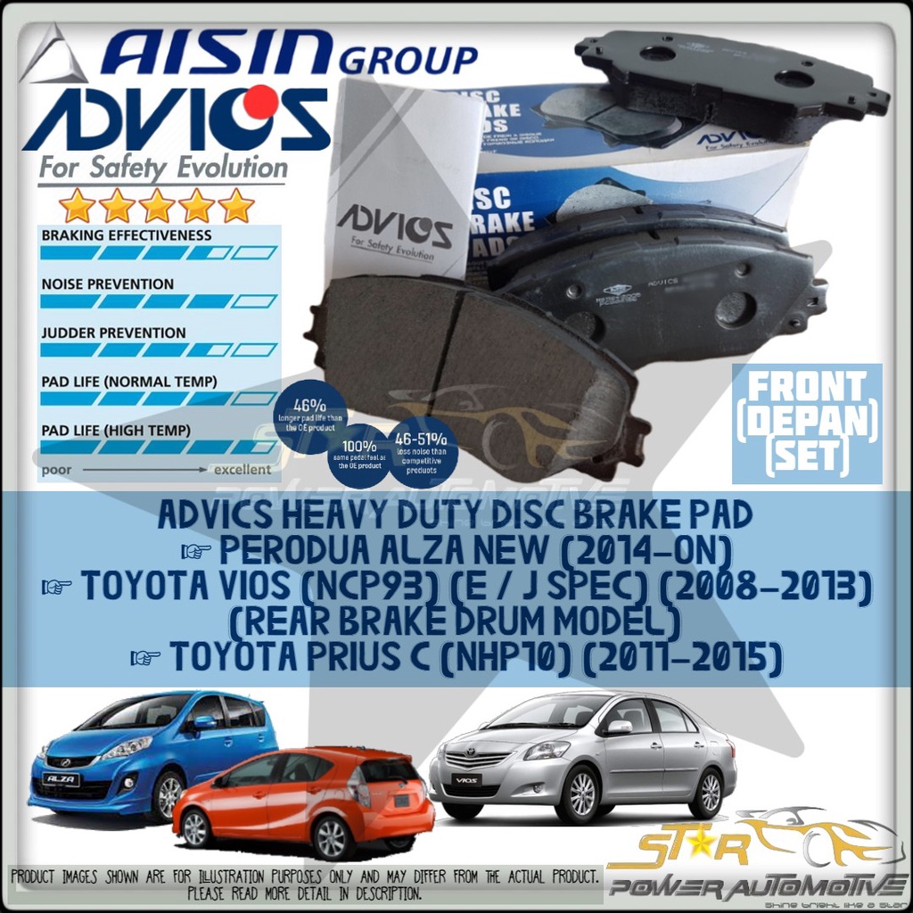 AISIN ADVICS Heavy Duty Perodua Alza New / Toyota Vios NCP93 E J Spec ...