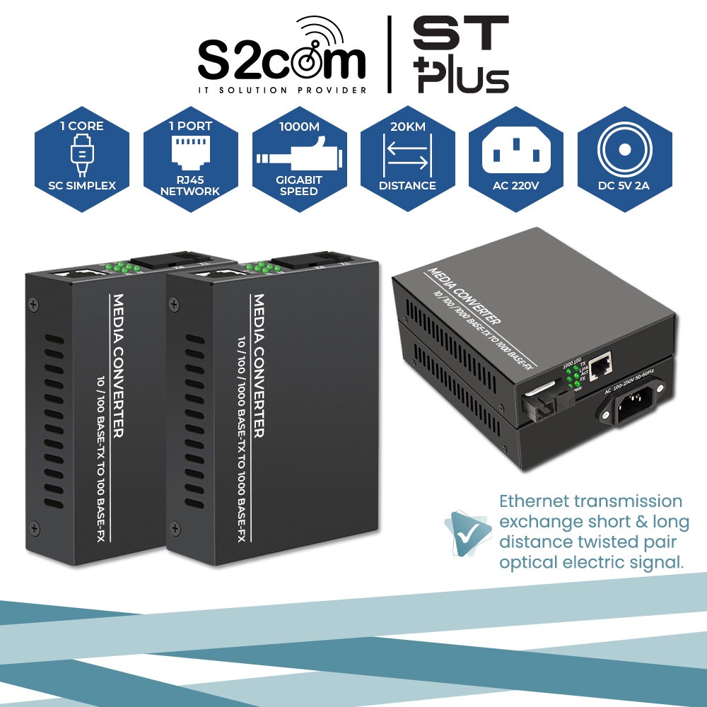 SC Singlemode Simplex Fiber To Ethernet 10/100 & 10/100/1000 Gigabit ...