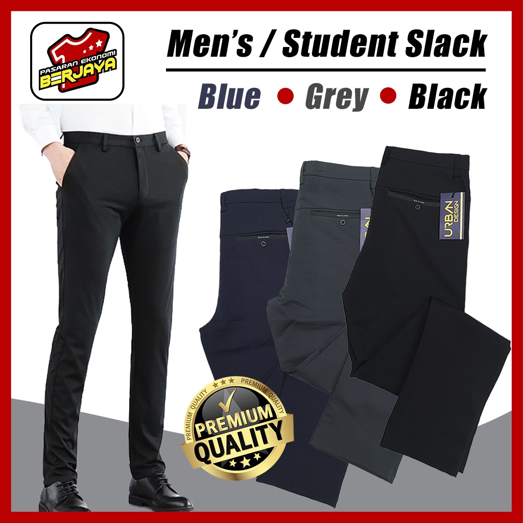 Seluar Slack lelaki Hitam/Biru/Kelabu/Slack Remaja/Men's Formal Slack ...