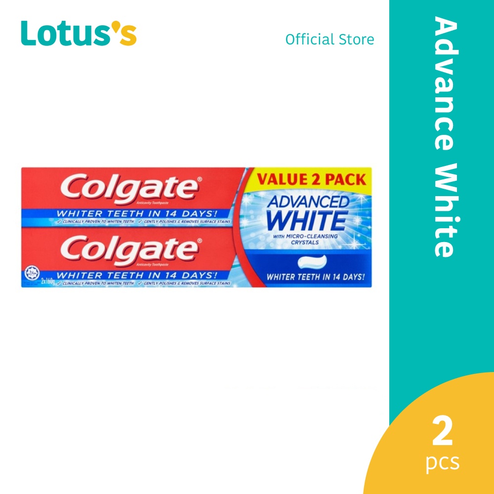Colgate Advanced White Anticavity Toothpaste 2 x 160g | Shopee Malaysia
