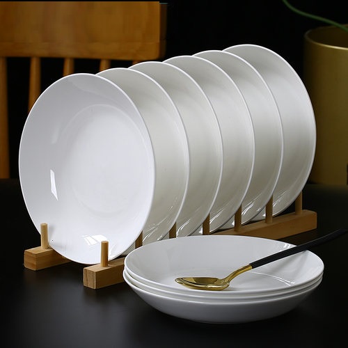 White Ceramic Dining Deep Plate | Shopee Malaysia