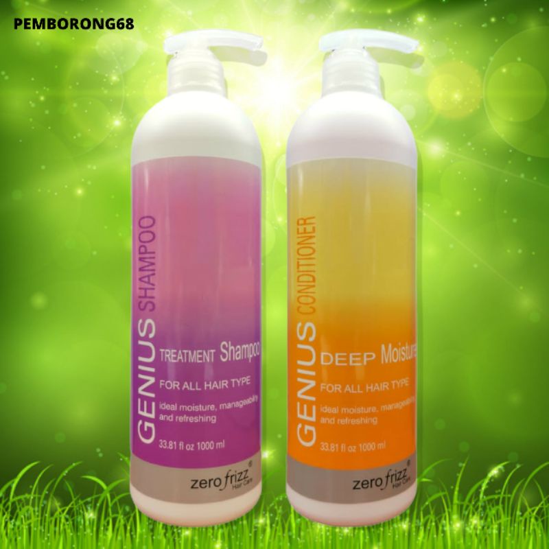 Zero Frizz Genius Shampoo Treatment 1000ml / Conditioner Deep Moisture ...