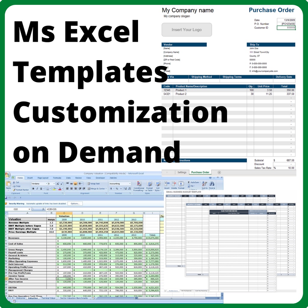 Microsoft Excel Templates Customization By Demand, custom-made Excel ...