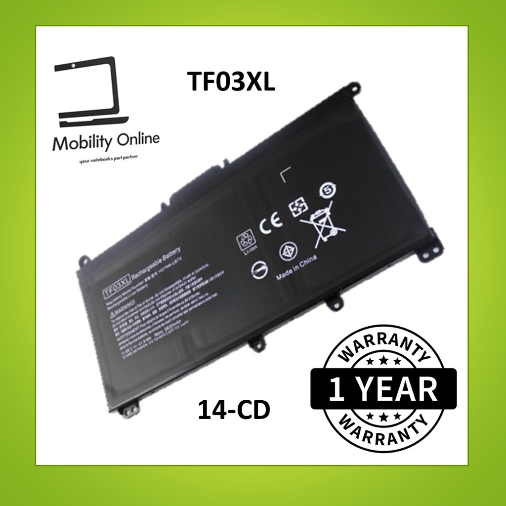HP 14-BF 14-BK 14-BP 14-CD 15-CC 15-CD 15-CK 17-AR 14-CD TPN-Q196 TPN-Q189 TF03XL Notebook ...