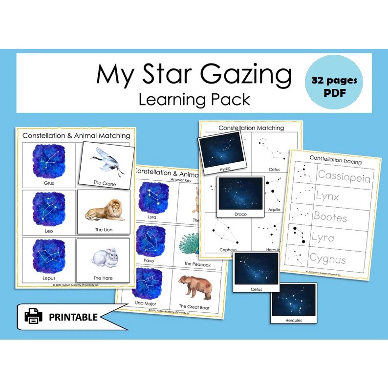 436 Constellations Astronomy Printable (PDF) Star Gazing Guide Sign and ...