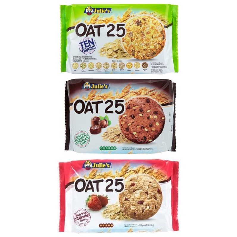 JULIE'S OAT 25 STRAWBERRY / CHOCOLATE / TEN GRAIN 200G | Shopee Malaysia