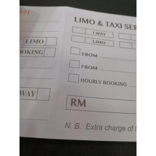 Taxi Receipt /Teksi Resit / MYTAXI / LIMO | Shopee Malaysia