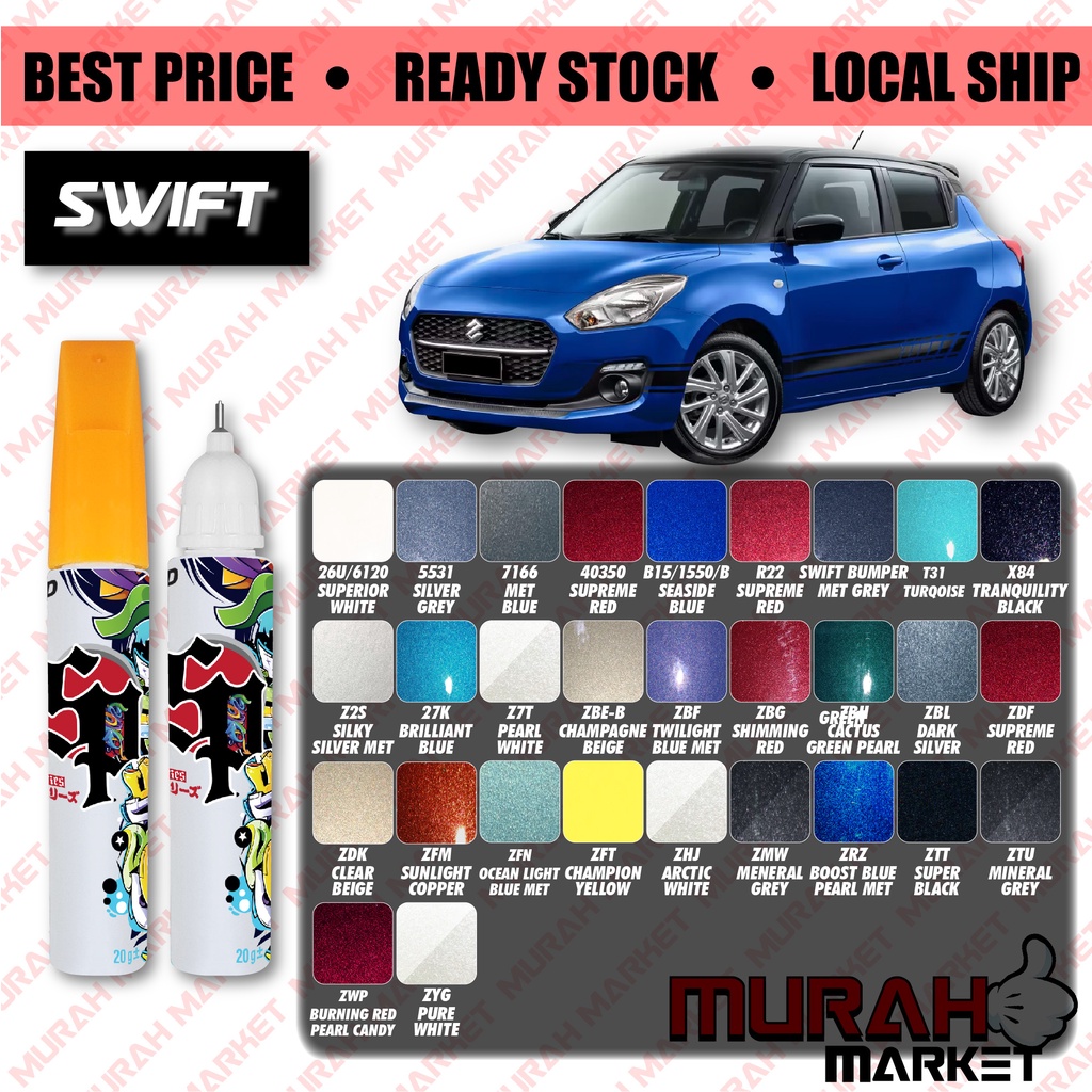 Touch Up Pen SUZUKI SWIFT Original Stock Color Liquid Paper & Brush ...