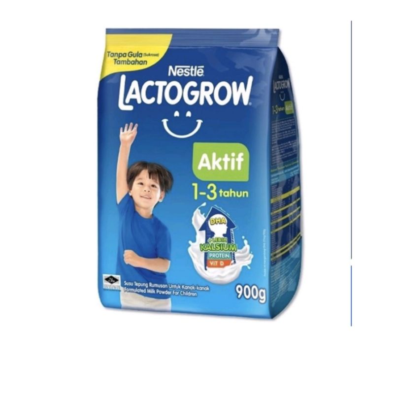 LACTOGROW Aktif 1-3 1 - 3 Tahun Formulated Milk Powder 900g 900 g ...