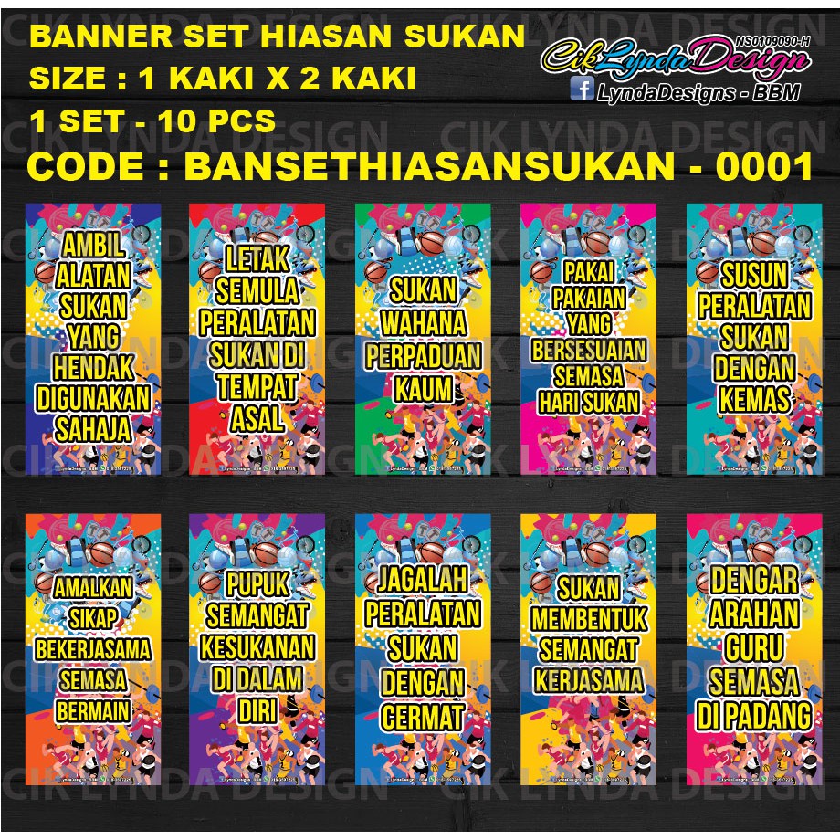 PRE-ORDER - BANNER SET HIASAN BILIK SUKAN SEKOLAH | Shopee Malaysia