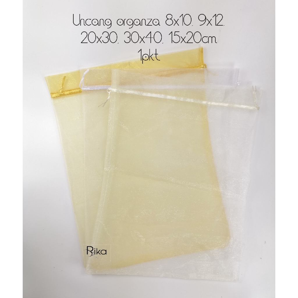 Terkini!!! Uncang organza uncang kain organza uncang jerut 8x10cm ...