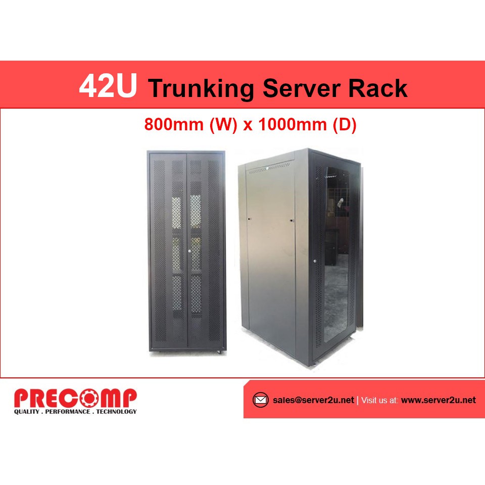 GrowV 42U Trunking Server Rack - 800mm x 1000mm (P/G42100TR) | Shopee ...