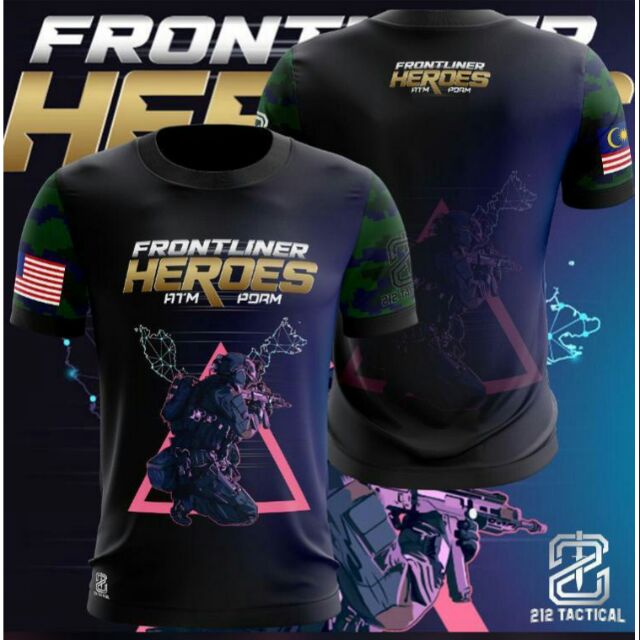 SUBLIMATION FRONTLINER HEROES / SHORT SLEEVE /JERSEY COVID19 / WIRA ...
