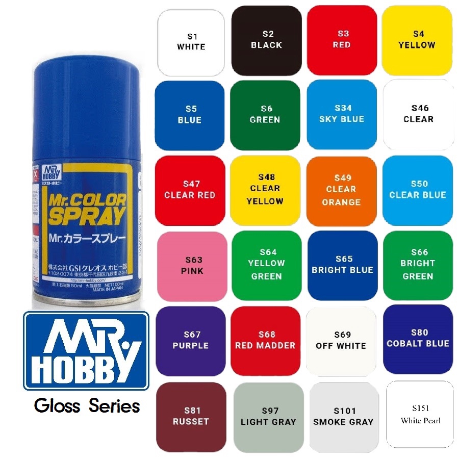 JTS MR HOBBY Mr Color Spray Gloss Series Shinning Paint on Gundam Car ...