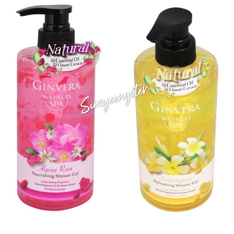 Ginvera World Spa Shower Gel 600ml Lemongrass & Alpine Rose | Shopee ...