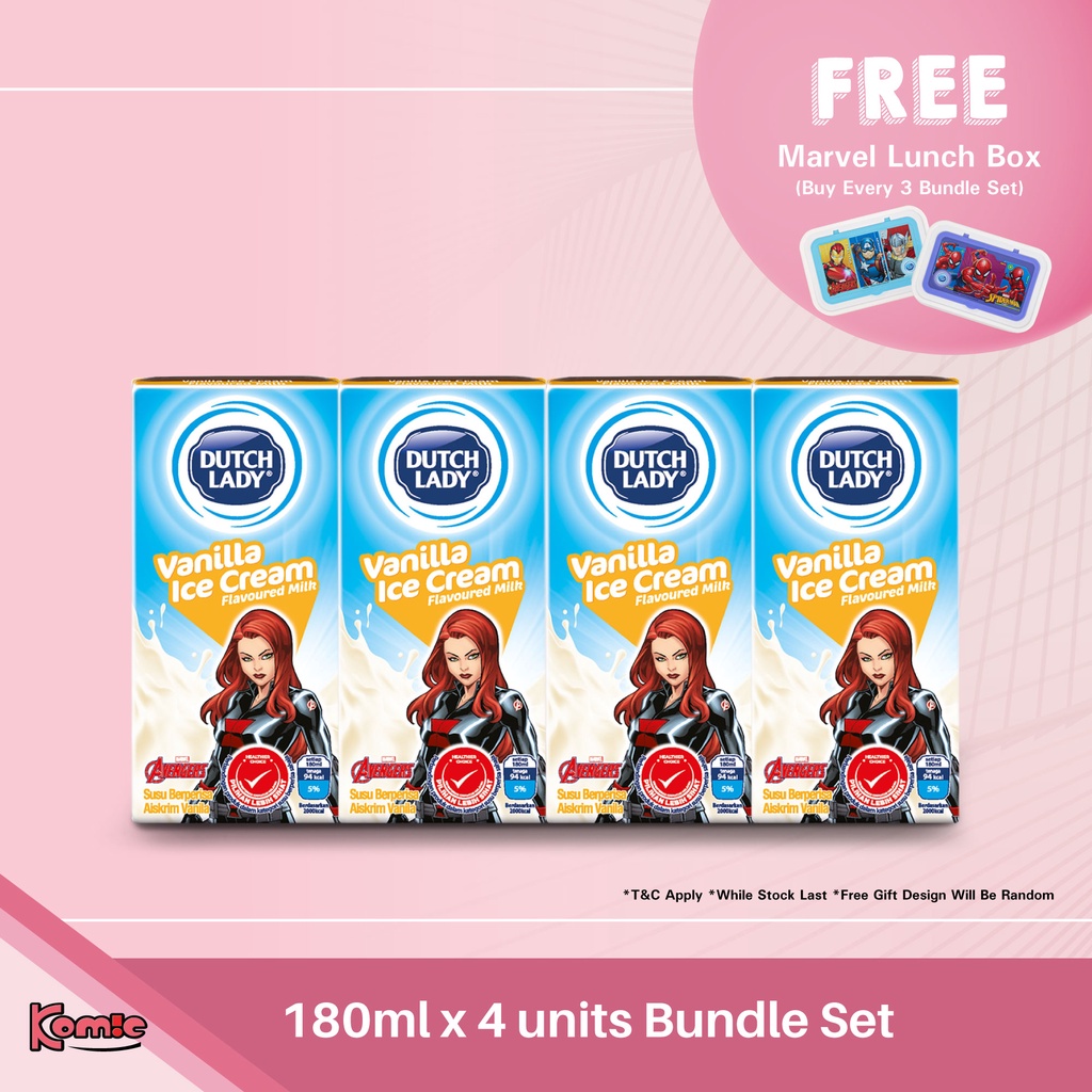 Disney Marvel Dutch Lady 180ml x 4 Blister - Vanilla Flavor | Shopee ...