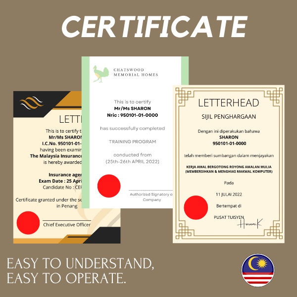 CERTIFICATE OF COMPLETION TEMPLATE SIJIL PENGHARGAAN SIJIL PENCAPAIAN ...