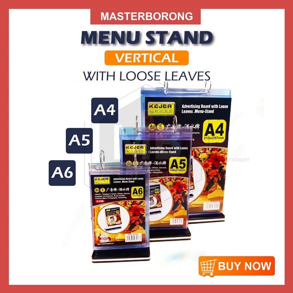 masterborong A4/A5/A6 Sizes Flip Menu Stand Display Table Stand with 6 ...