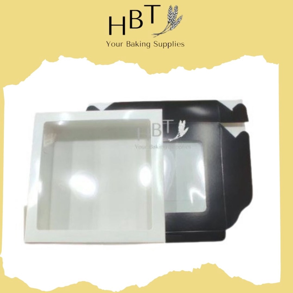 Plain Talam Box Window White/Black 10X10X2.5/9X9X2.5/8X8X2.5 Kotak Kuih ...