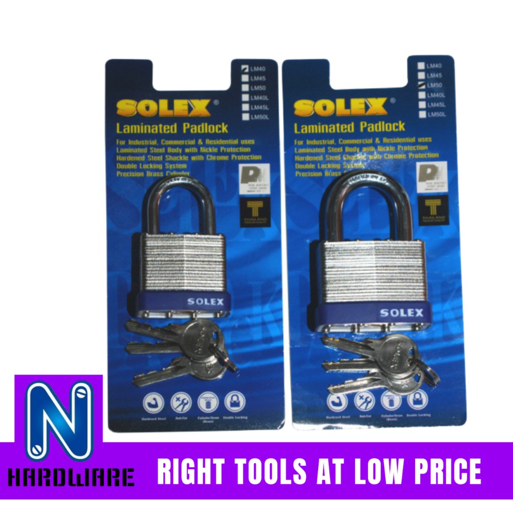 Solex laminated padlock house door lock safe key lm40/50 | BeeCost