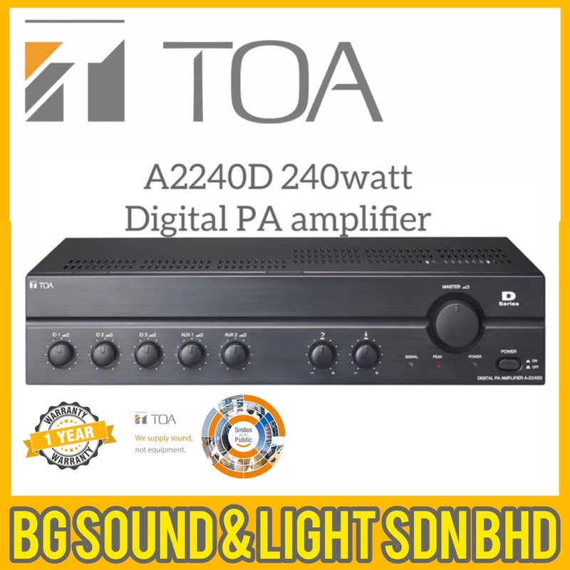 TOA A2240D 240W Digital PA Mixing Amplifier | A2240 D | MASJID | SURAU ...