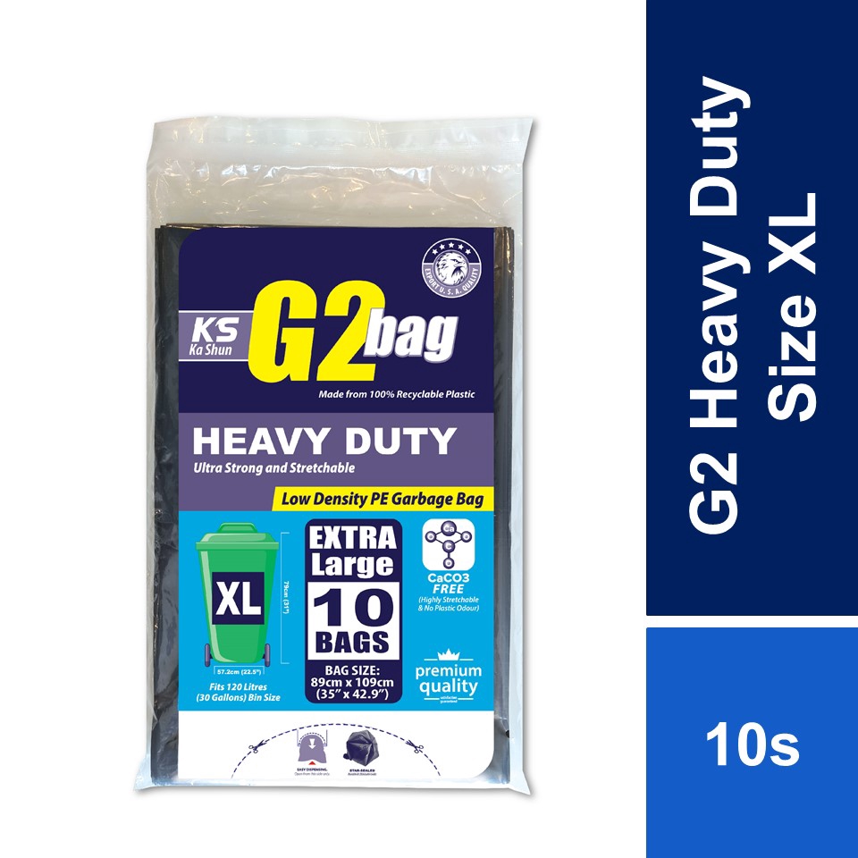 G2-bag Heavy Duty Garbage Bags XL x 10s | Shopee Malaysia