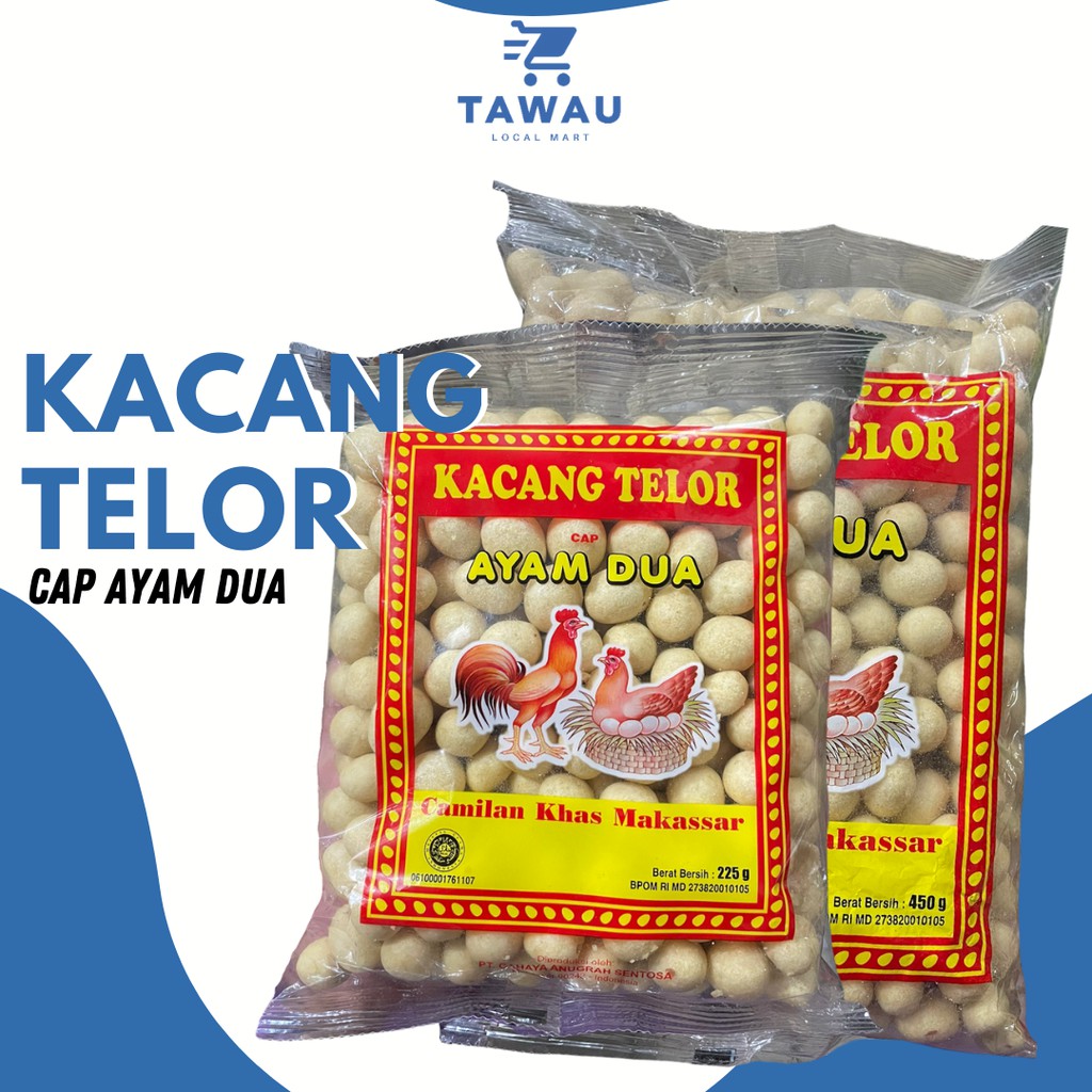 Kacang Telor @ Telur Cap Ayam Dua Camilan Khas Makassar - 225g/450g ...