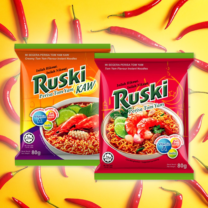 Ruski Instant Noodles Tomyam/Tomyam Kaw 80gm | Shopee Malaysia