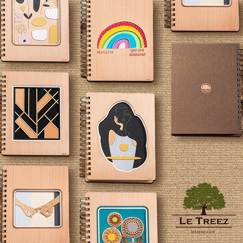 Gift Notebook Diary Calendar Planner Personalized Name Souvenir Wooden ...